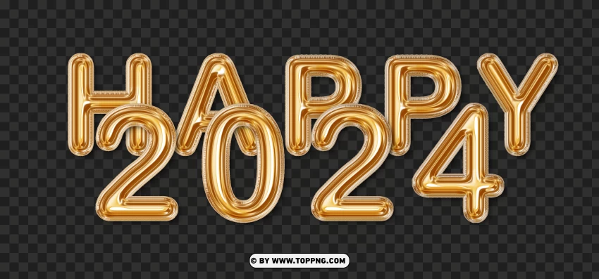 Free download | HD PNG glittering yellow gold balloons happy 2024 png ...