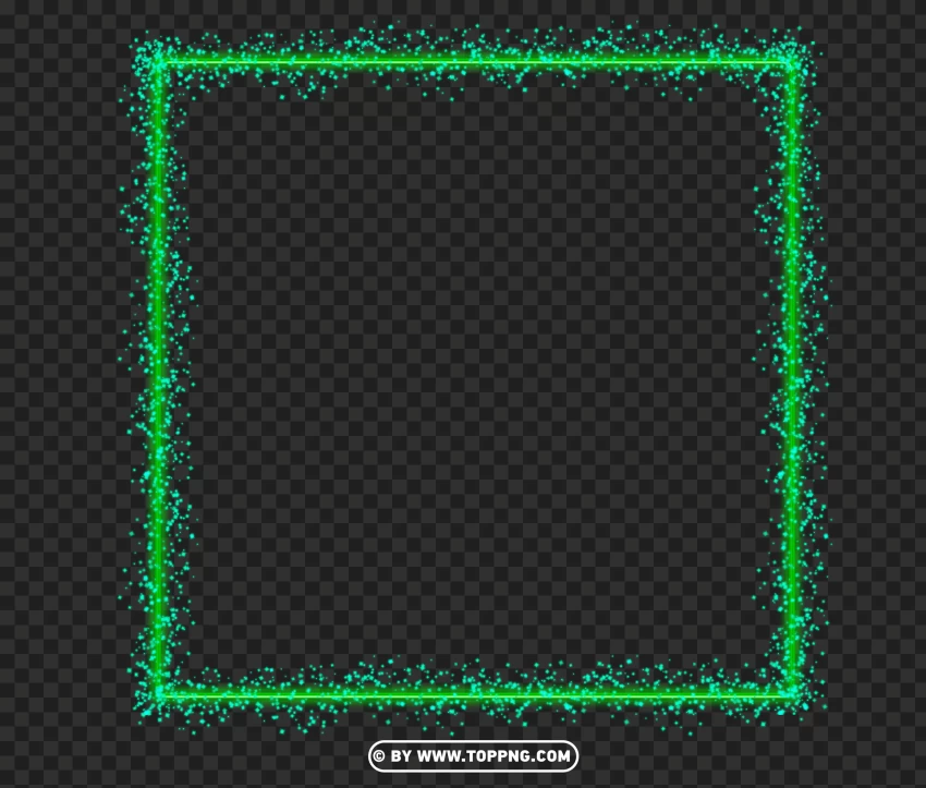 Free download | HD PNG glowing green sparkle square frame effect png ...