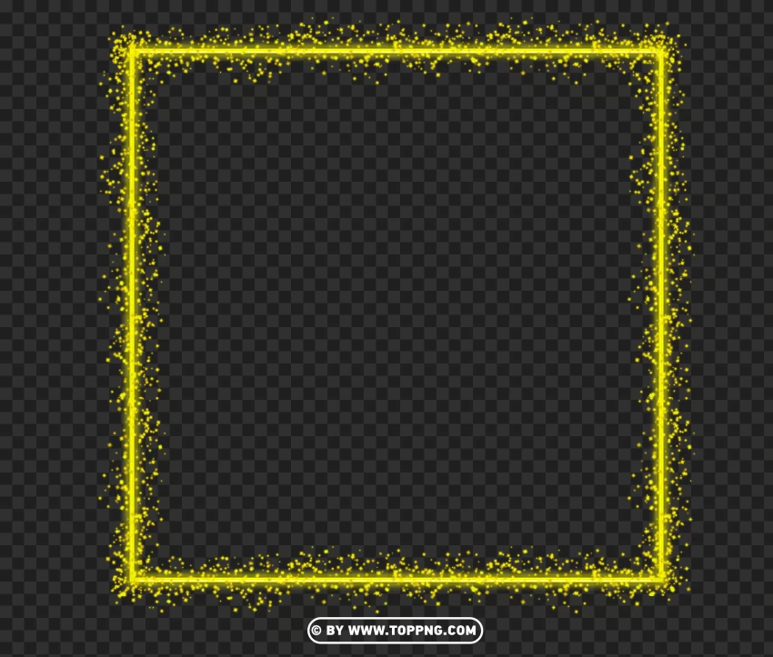 Free download | HD PNG glowing yellow sparkle square frame effect png ...