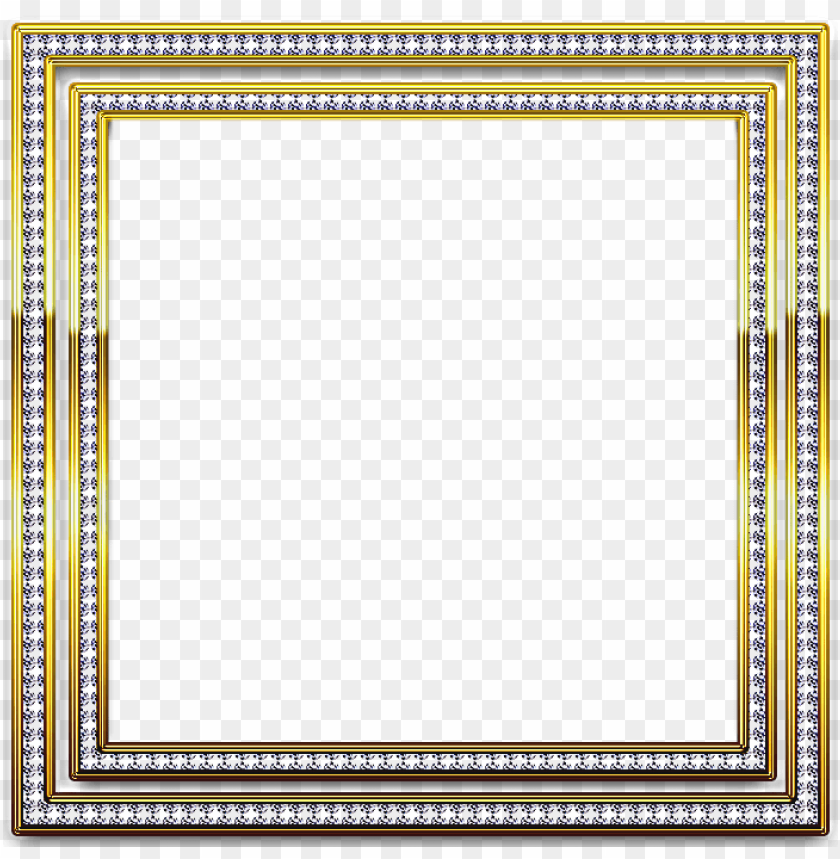 Free download | HD PNG gold and silver transparent frame with diamonds ...