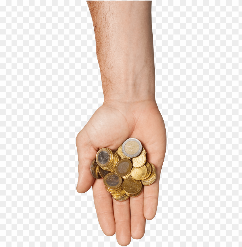 Free download | HD PNG Transparent Background PNG of gold coins on hand ...