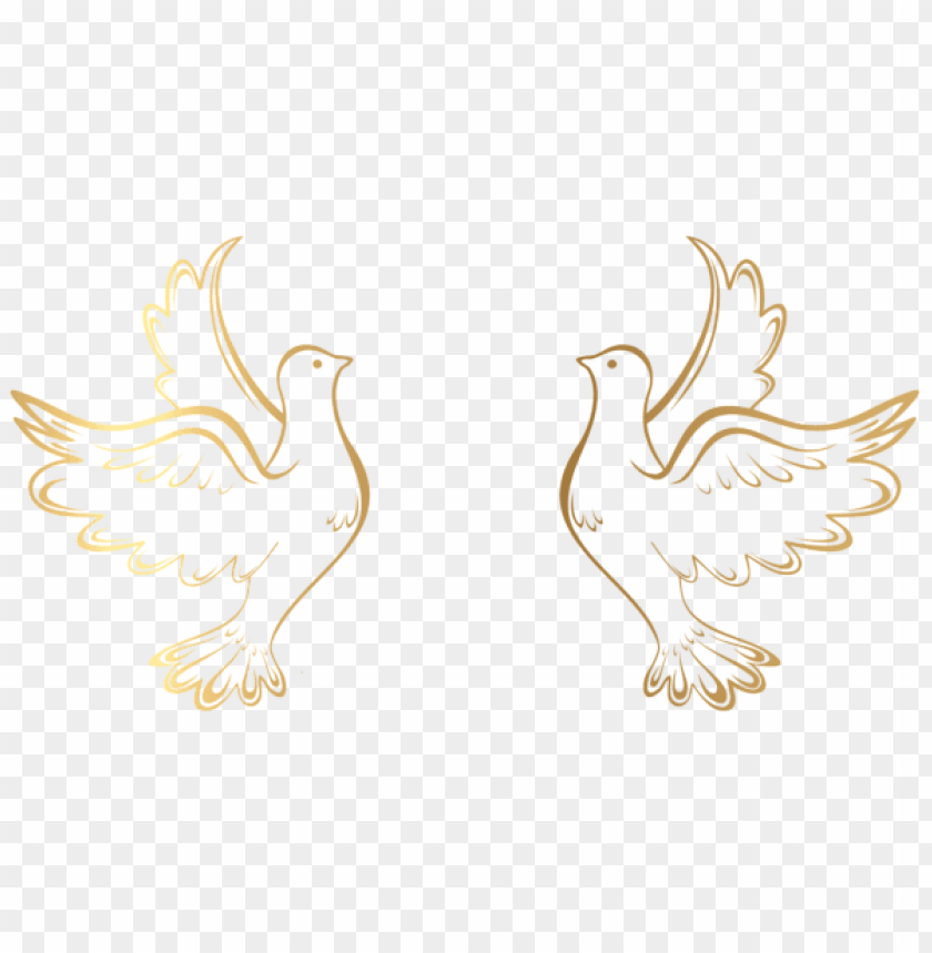 Free download | HD PNG gold doves decoration transparent clipart png ...