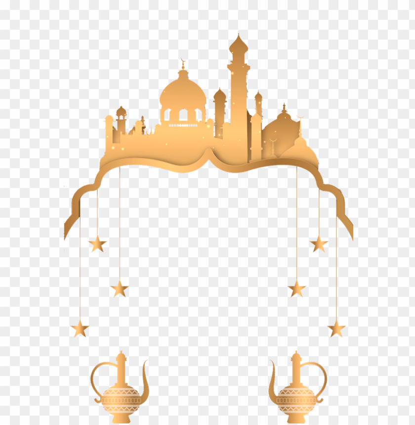 Free download | HD PNG gold mosque hanging stars islamic illustration ...