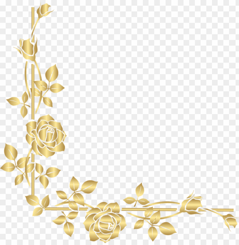Free download | HD PNG gold rose corner clipart png photo - 45773 | TOPpng