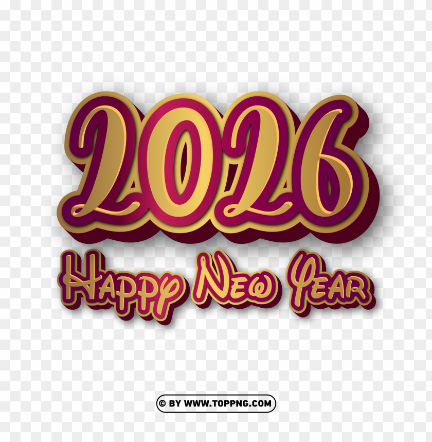 Free download | HD PNG golden 2026 happy new year png without sparkling ...