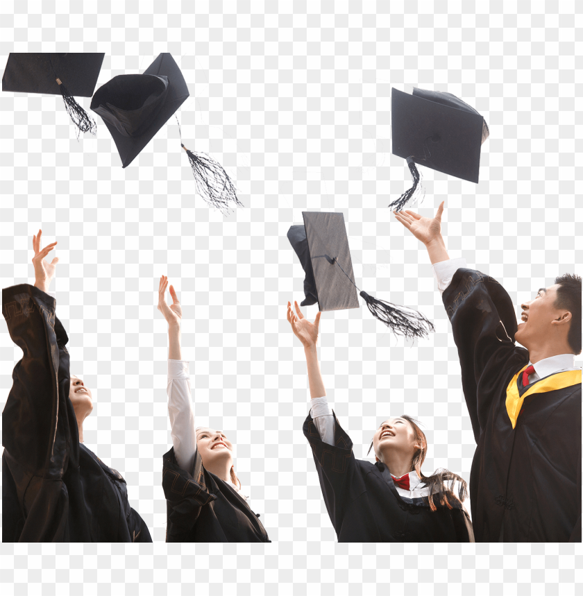 Free download | HD PNG group of people tossing graduation caps into the ...