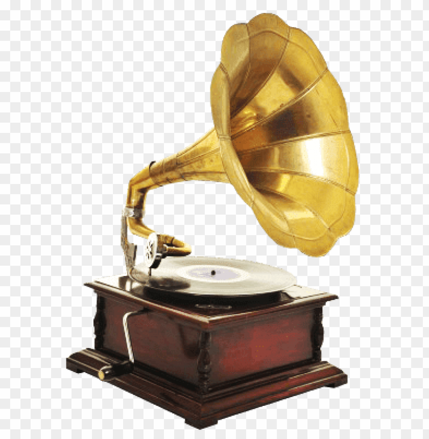 Free download | HD PNG classic gramophone with golden horn | TOPpng