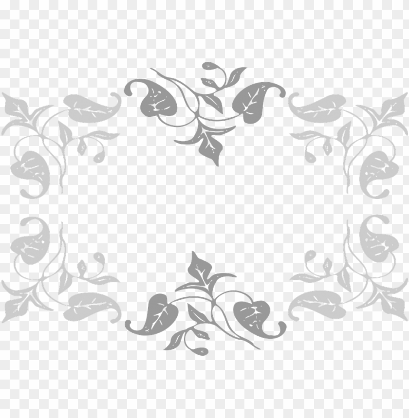 Free download | HD PNG gray floral frame with symmetrical designs png ...