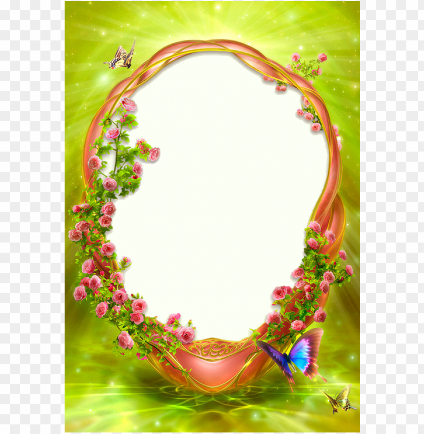 Free download | HD PNG green flowers frame background best stock photos ...