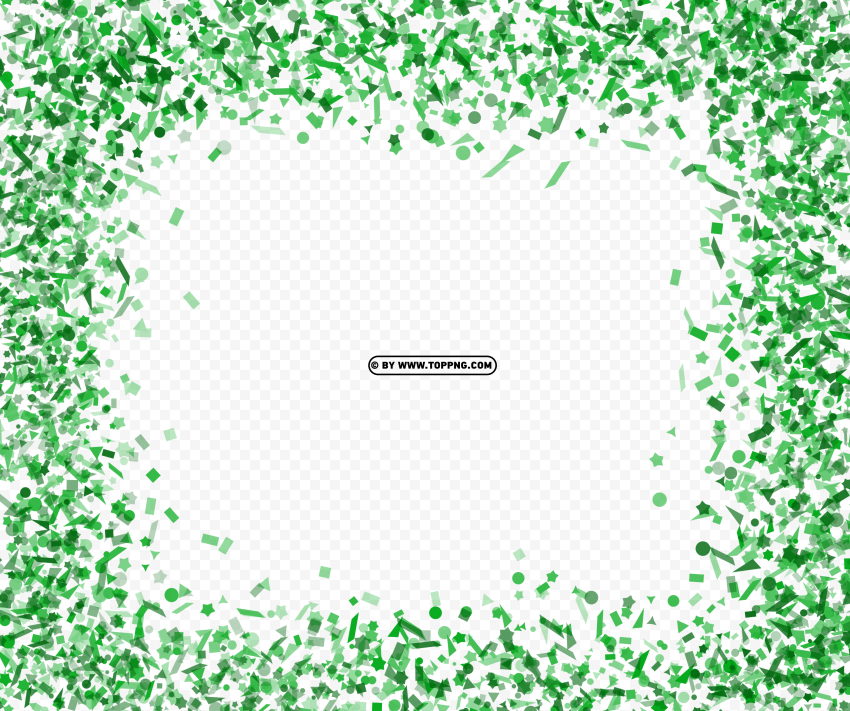 Free download | HD PNG green frame confetti transparent png - Image ID 488634 | TOPpng