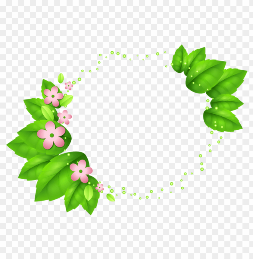 Free download | HD PNG PNG image of green spring decor with pink ...