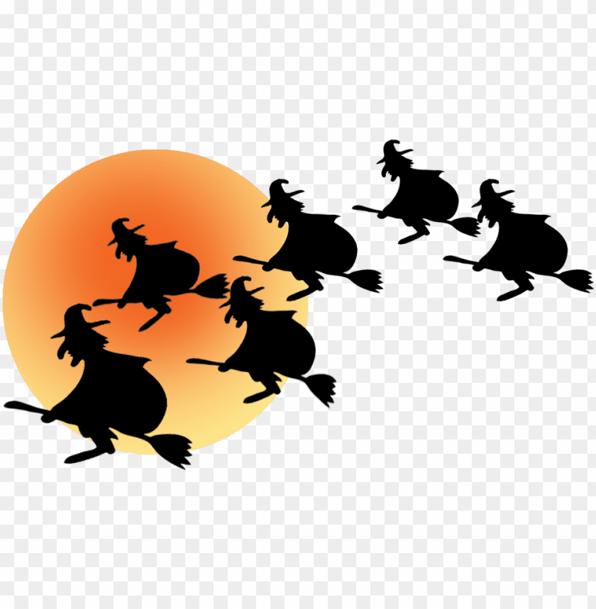Free download | HD PNG halloween border image with witches and moon ...
