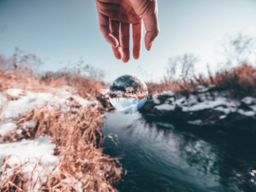 Free download | HD PNG hand ball glass transparent winter snow 4k ...