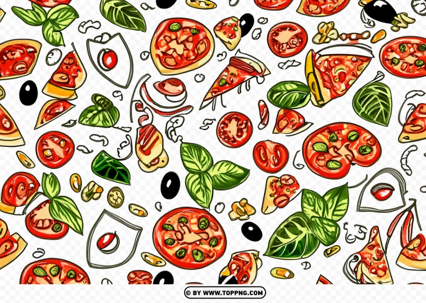 Free download | HD PNG hand drawn pizza toppings vector sketch ...