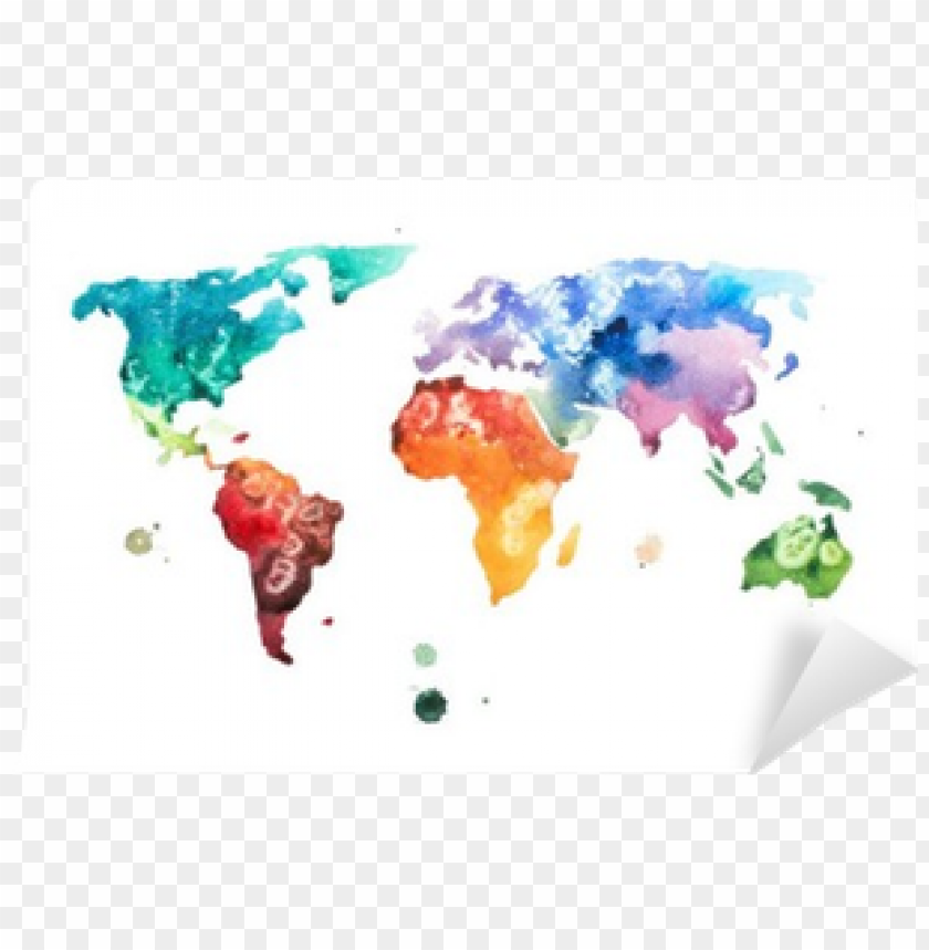 Free download | HD PNG colorful watercolor world map PNG transparent ...