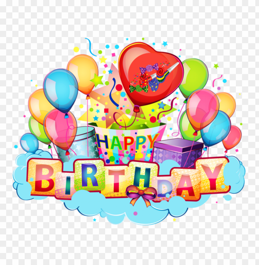 Free download | HD PNG happy birthday party decor with festive elements ...