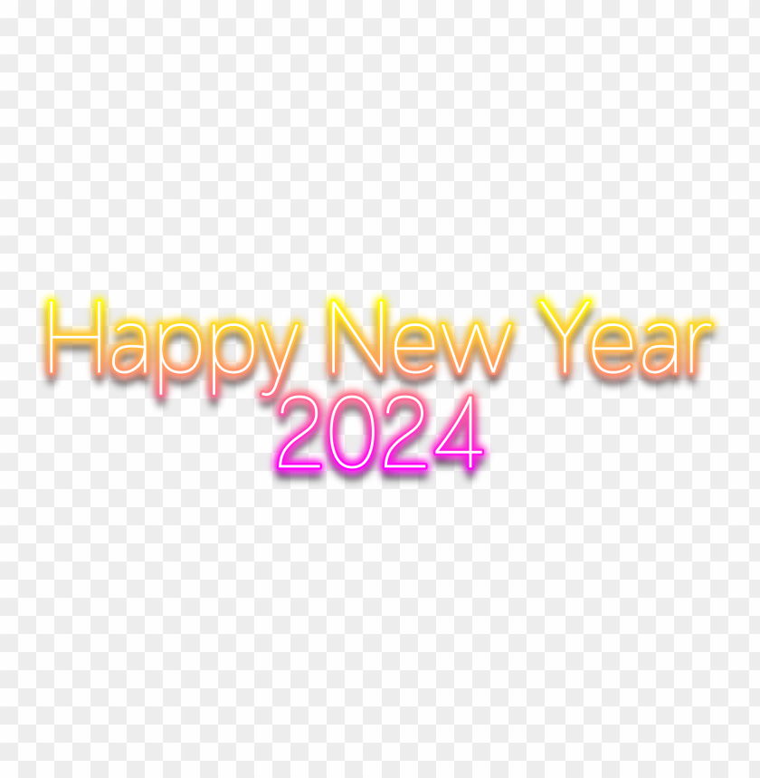 Free download | HD PNG happy new year 2024 yellow and pink neon text ...