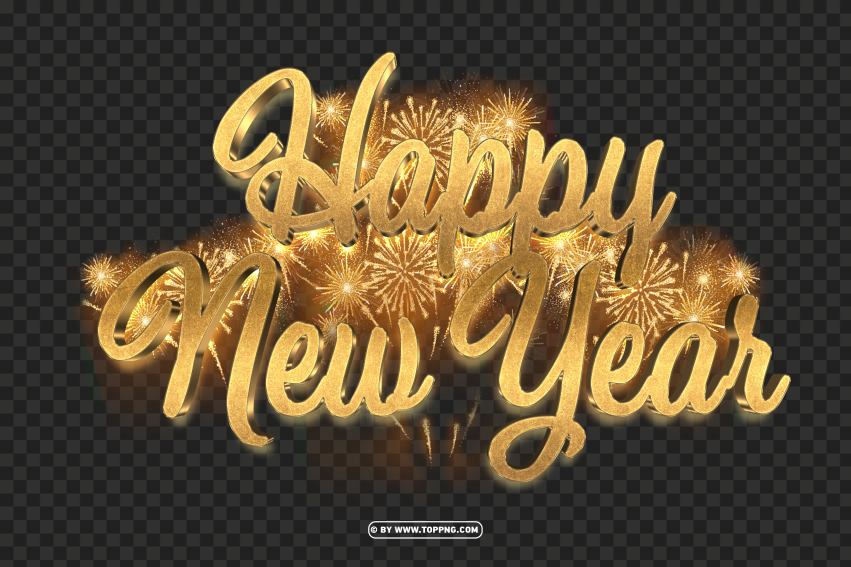 Free download | HD PNG happy new year 3d golden and fireworks ...