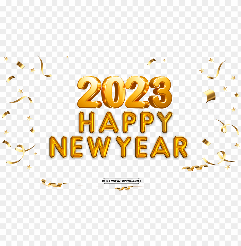 Free download | HD PNG hd happy new year 2023 yellow gold png - Image ID 486874 | TOPpng