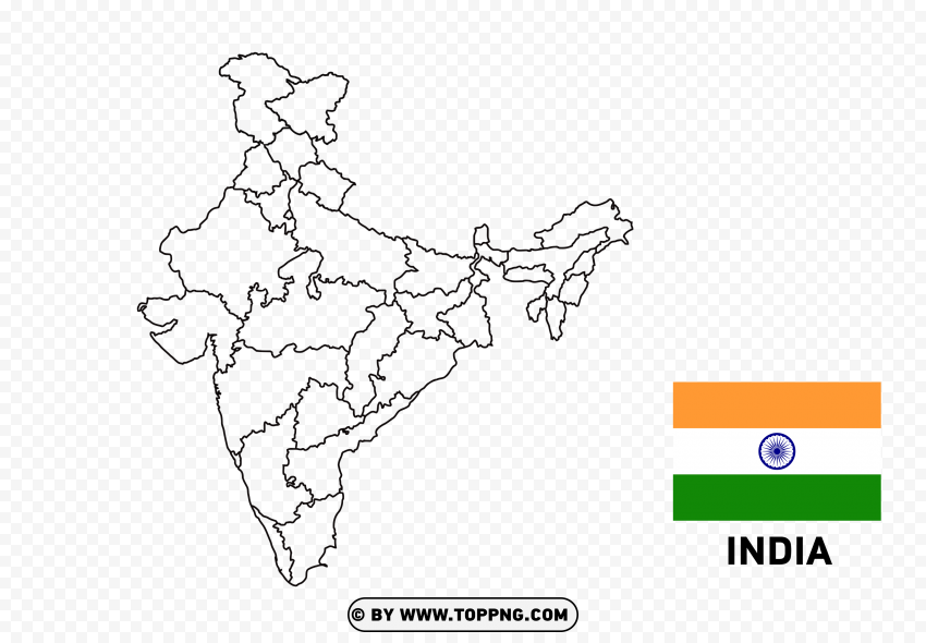 Free download | HD PNG high quality india map with states outline black ...