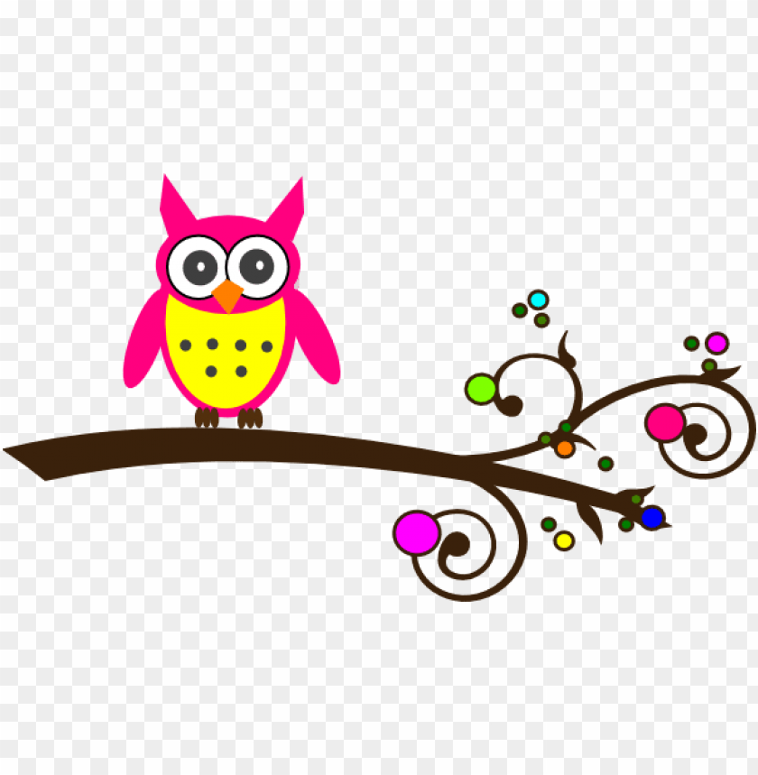 Free download | HD PNG how to set use pink owl colorful branch clipart ...