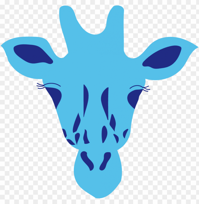 Free download | HD PNG vector image of a giraffes head blue with dark ...