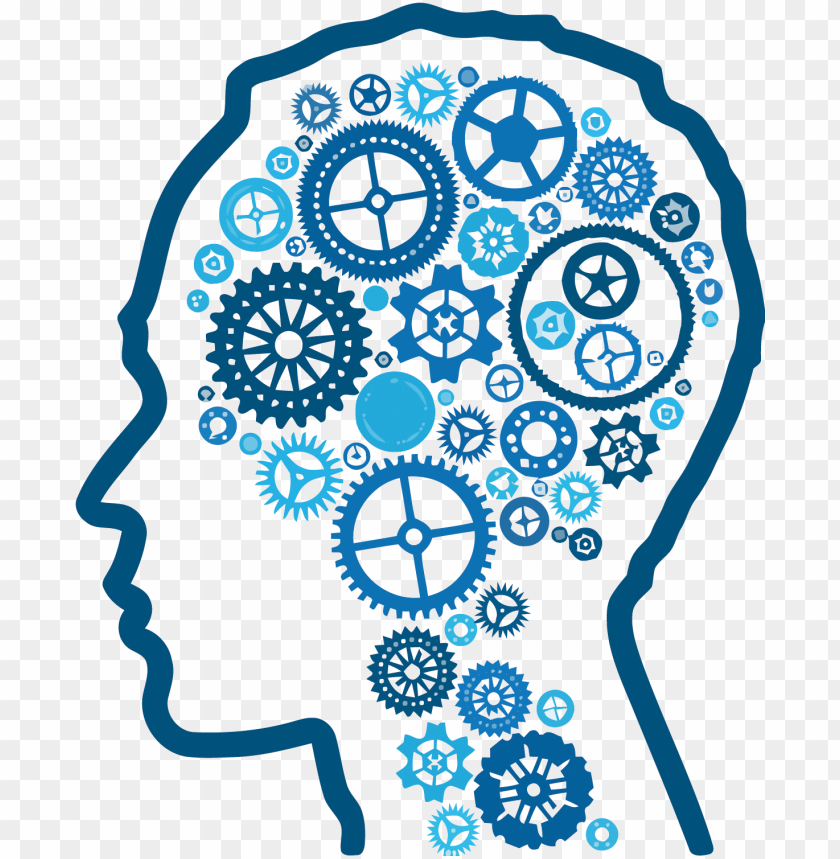 Human Head With Brain Gears Illustration Png Transparent Background ...