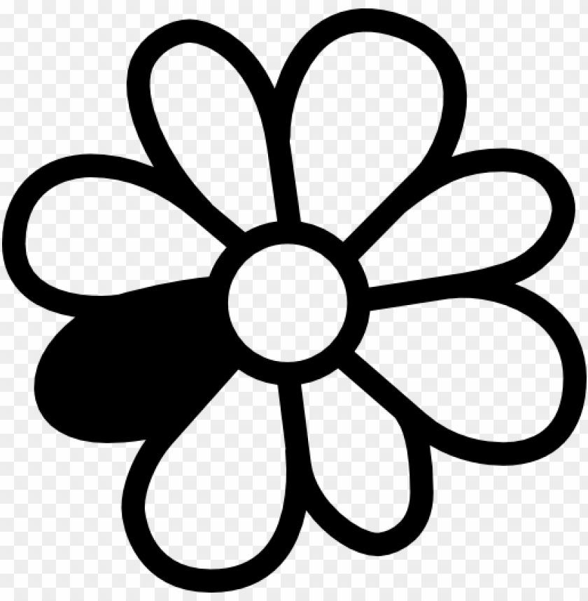 Free download | HD PNG icq black and white flower icon | TOPpng