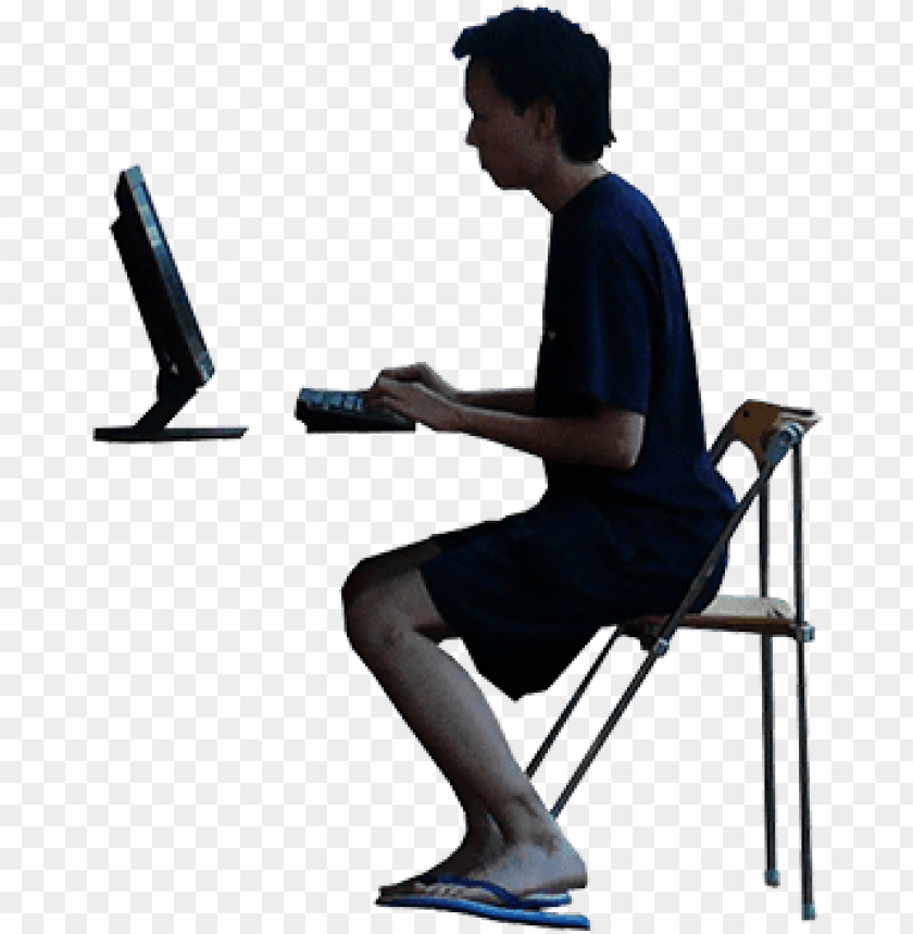 Free download | HD PNG imagenatives 0007 sitting computer cutout people ...