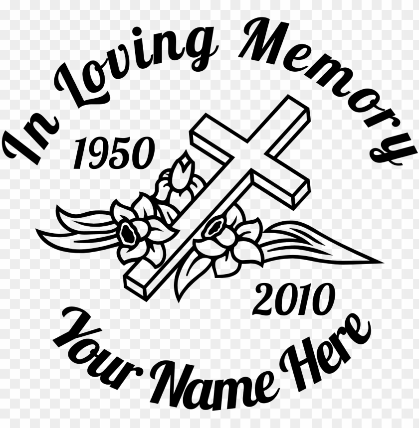 Free download | HD PNG in loving memory cross with flowers sticker ...
