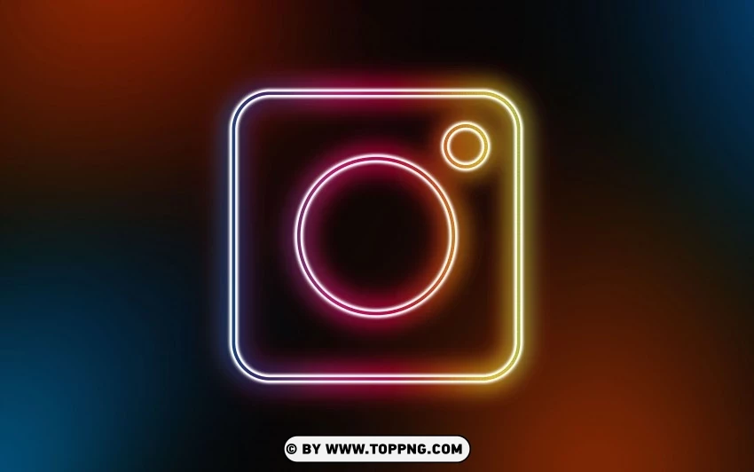 Free download | HD PNG instagram logo neon sign on black background ...