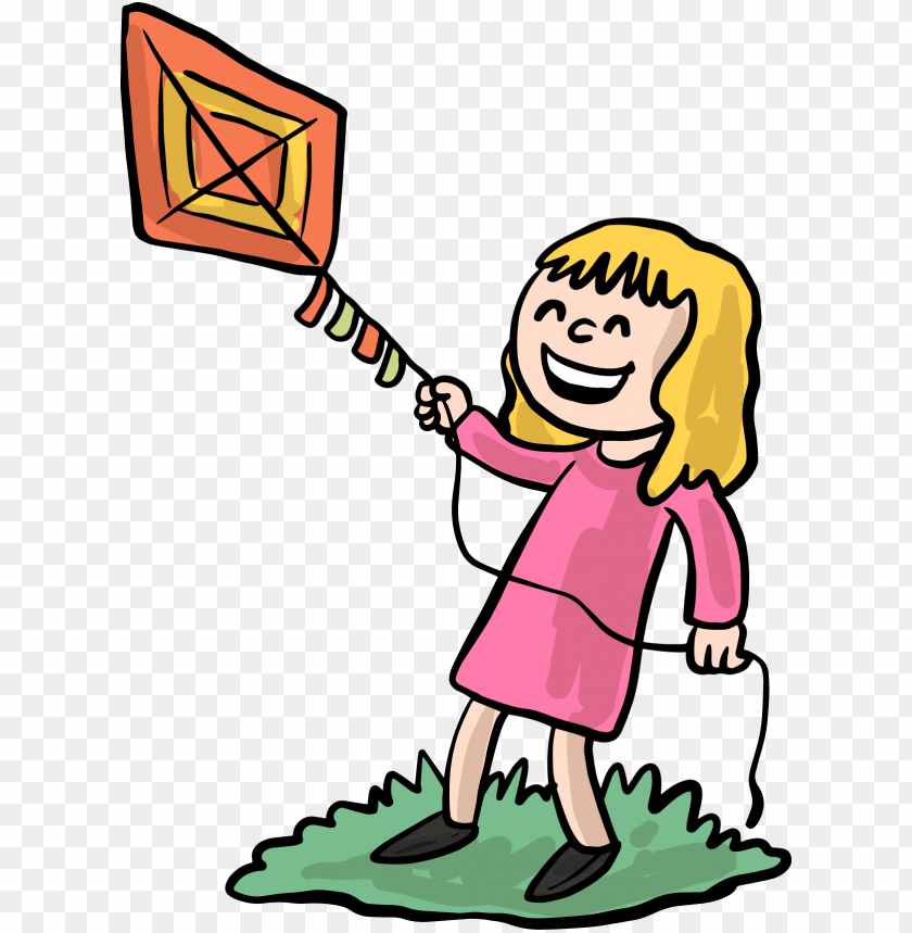 Free download | HD PNG smiling girl holding a red kite PNG transparent ...