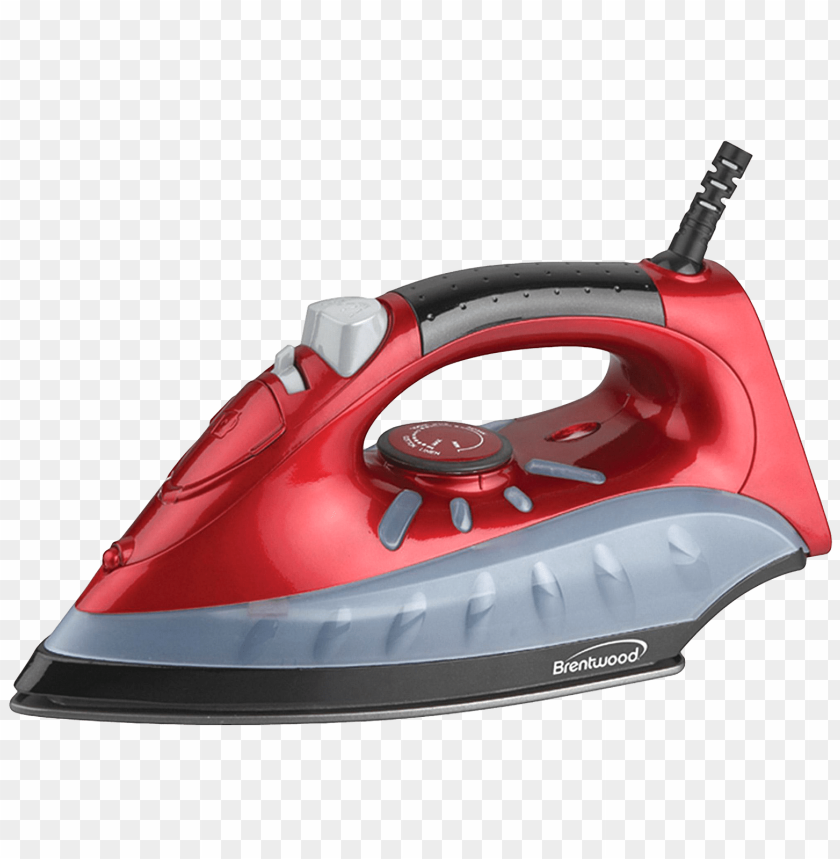 Free download | HD PNG red steam iron with grey base | TOPpng