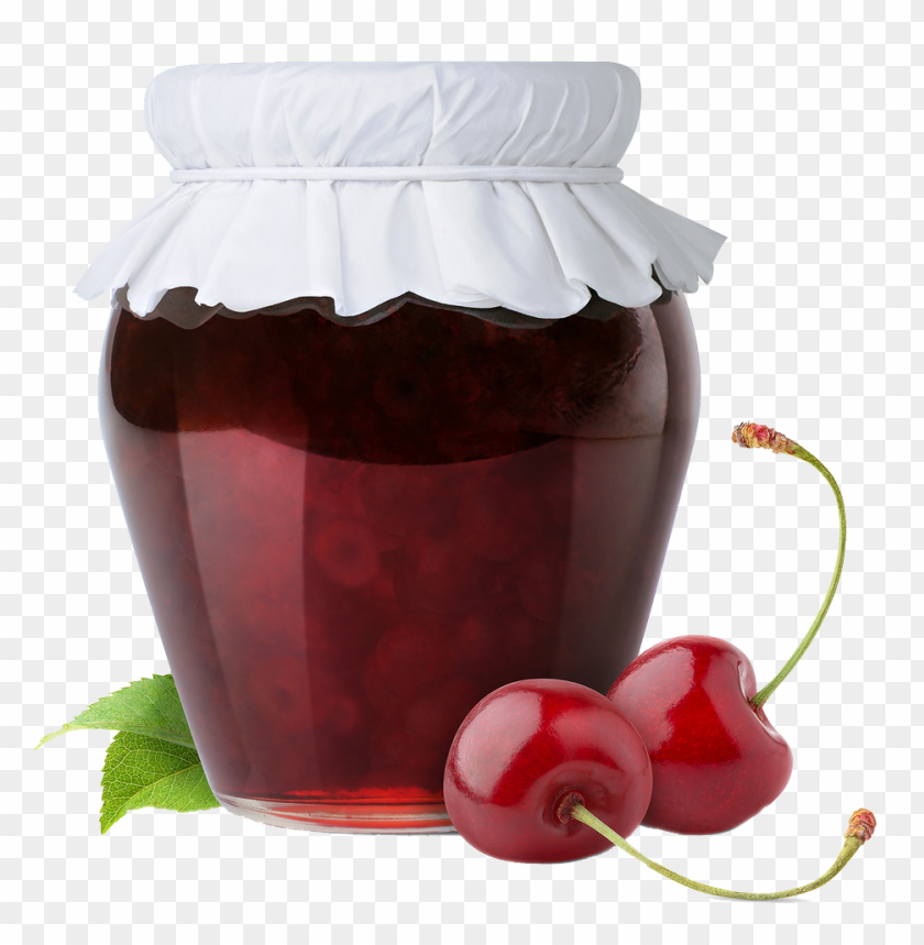 Free download | HD PNG glass jar of cherry jam with white fabric cover ...