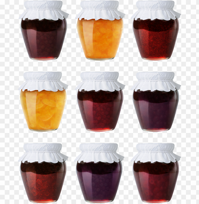 Free download | HD PNG set of four jam jars in assorted flavors - Image ...