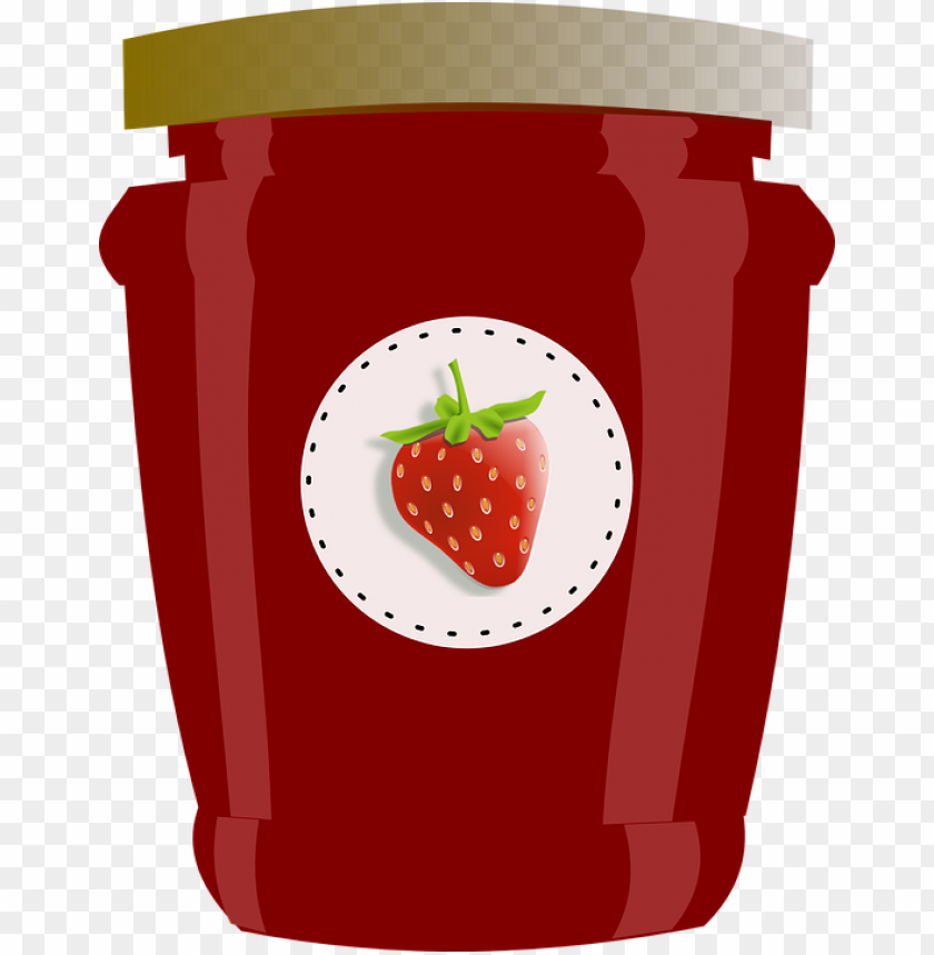 Free download | HD PNG illustrated jar of strawberry jam with bold ...