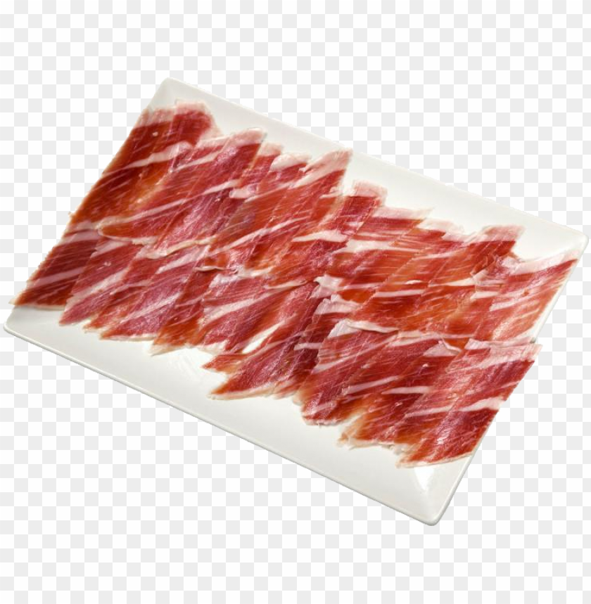 Free download | HD PNG thin cured ham slices neatly arranged on plate ...