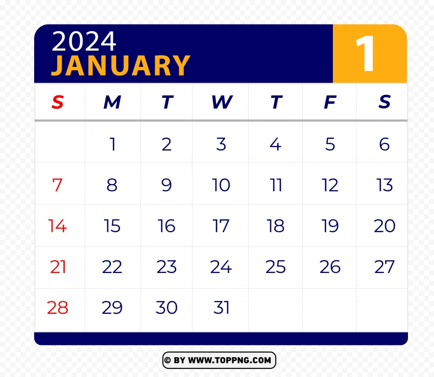 Free download | HD PNG january 2024 calenda page high resolution ...