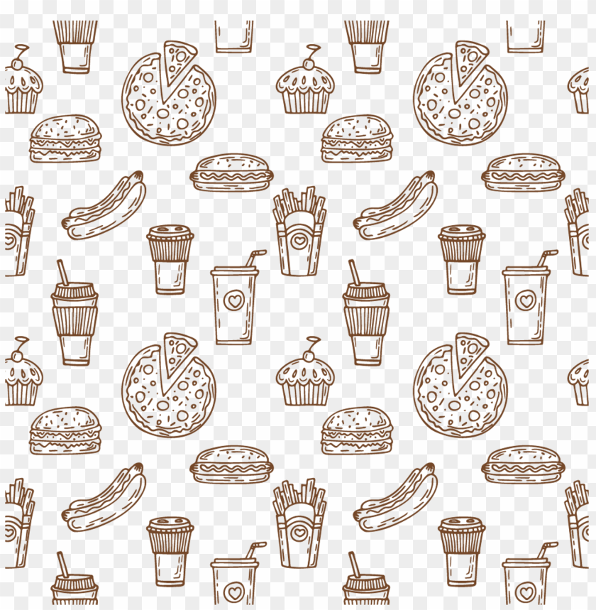 Free download | HD PNG junk food items pattern seamless PNG transparent ...
