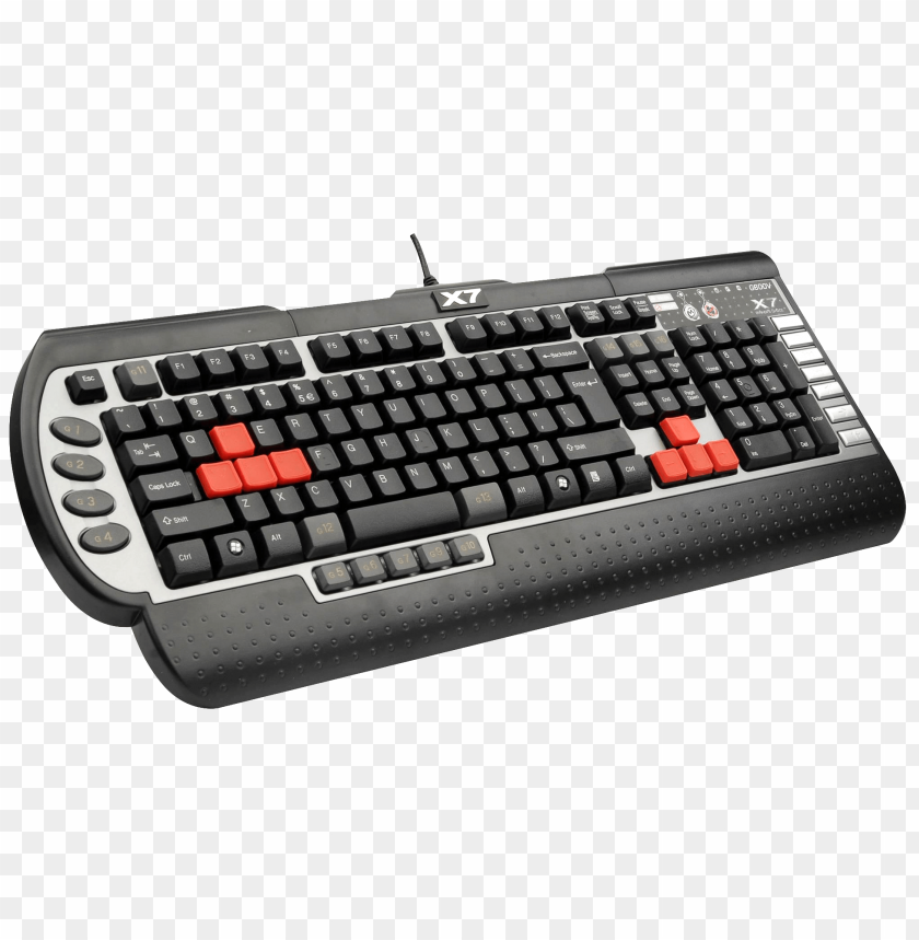 Free download | HD PNG gaming keyboard with red backlight | TOPpng
