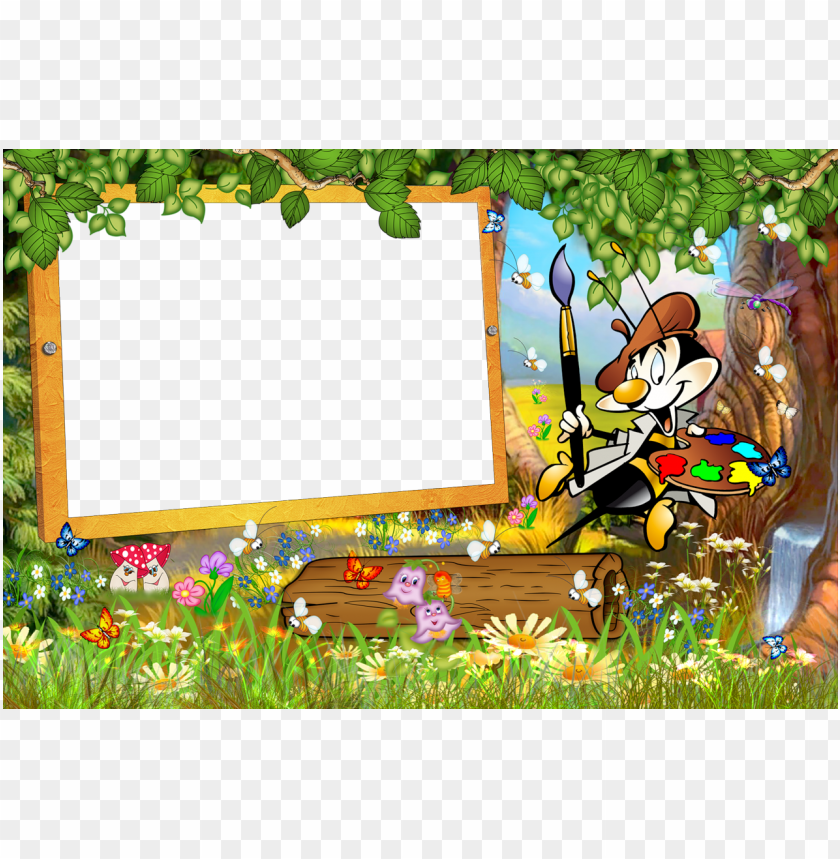 Free download | HD PNG kids transparent frame with cartoon painter ...