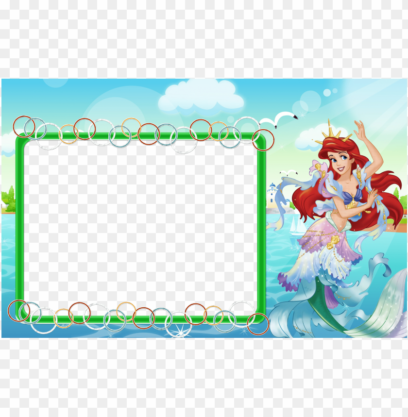 Free download | HD PNG kids transparent frame with princess ariel ...