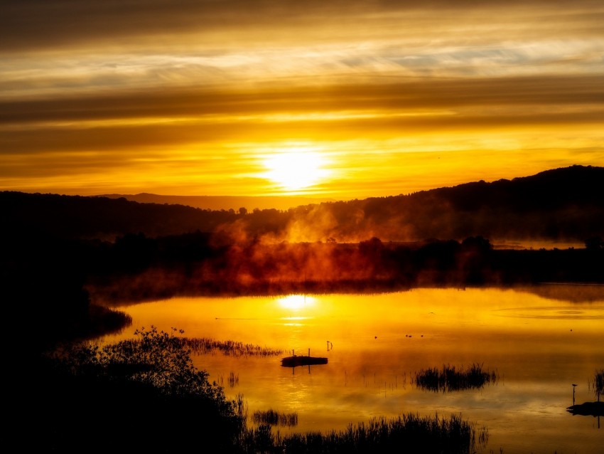 Free download | HD PNG lake sunset fog twilight landscape 4k wallpaper ...
