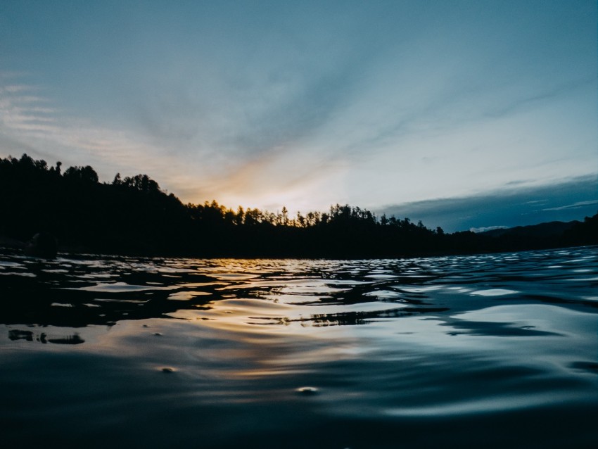Free download | HD PNG lake water shore sunset dark 4k wallpaper | TOPpng