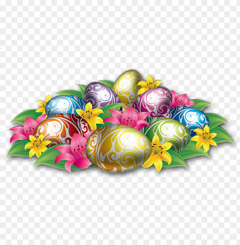 Free download | HD PNG large easter eggs with flowers and grass png ...