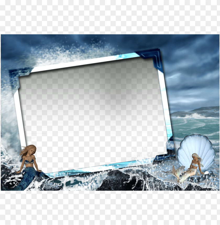 Free download | HD PNG large transparent frame with mermaids background ...