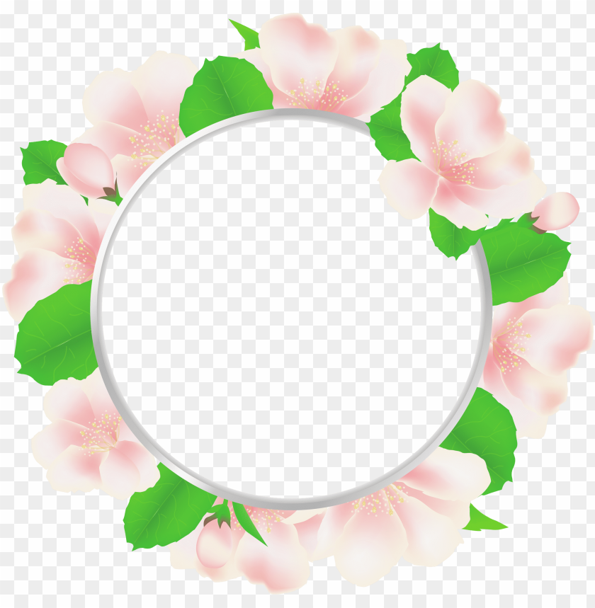 Free download | HD PNG large transparent round frame with soft flowers ...