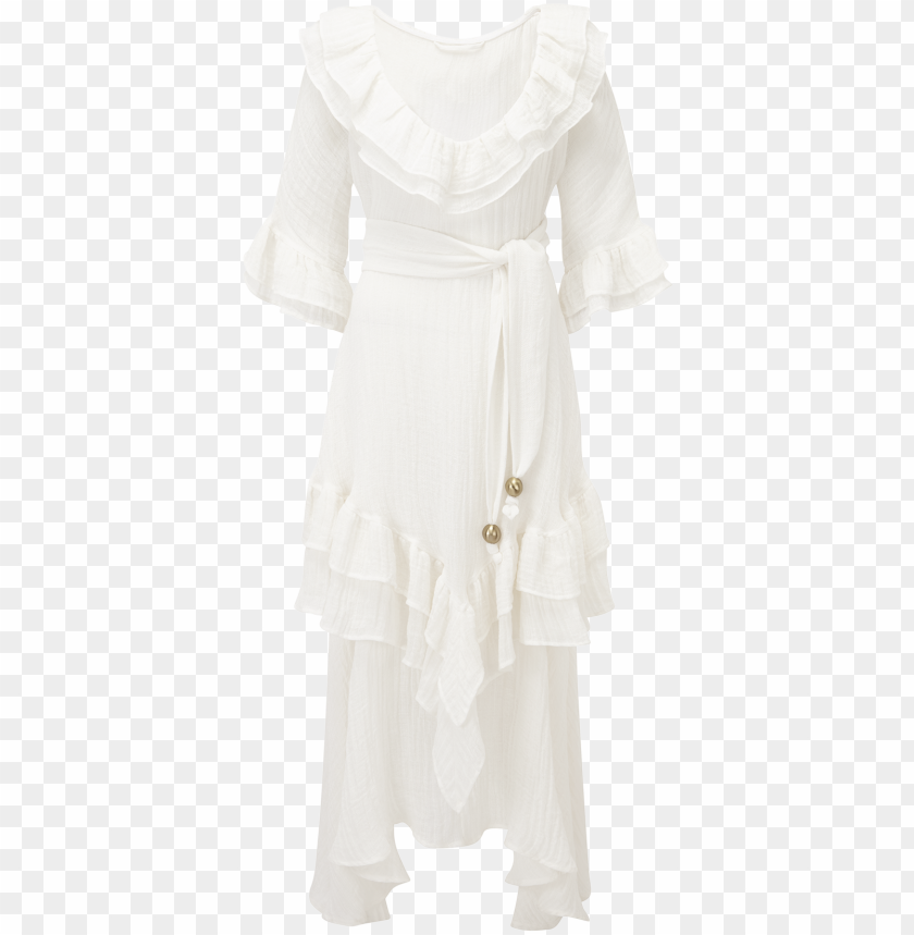 Free download | HD PNG laura white gauze ruffle dress gow PNG ...
