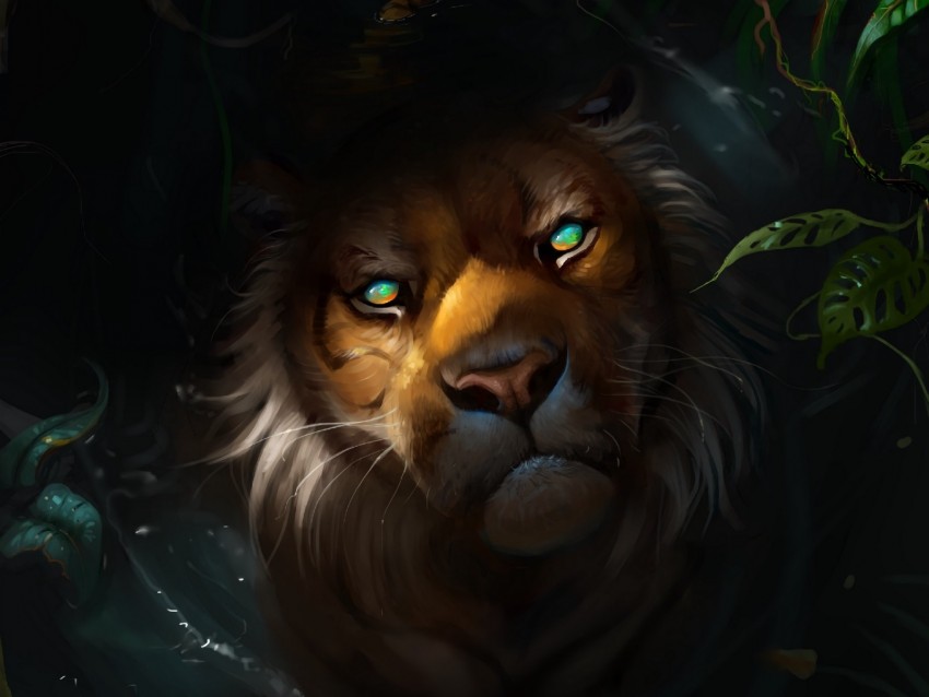 Free download | HD PNG lion muzzle art predator sight 4k wallpaper | TOPpng