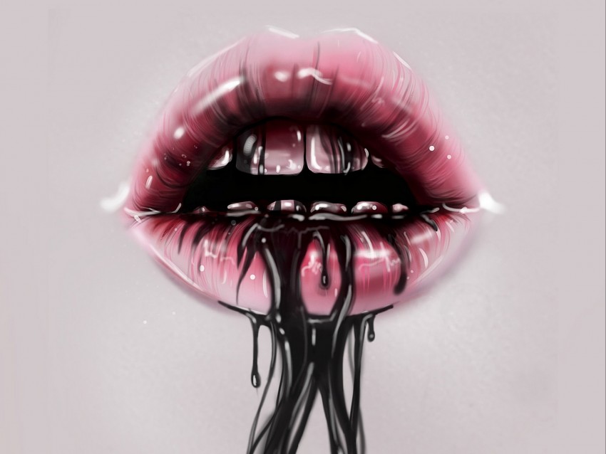 Free download | HD PNG lips paint liquid dark teeth 4k wallpaper | TOPpng